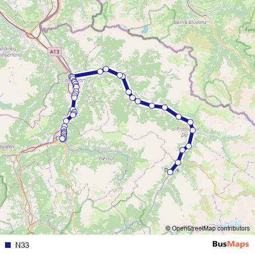 N33 Route: Stops, Schedules & Maps